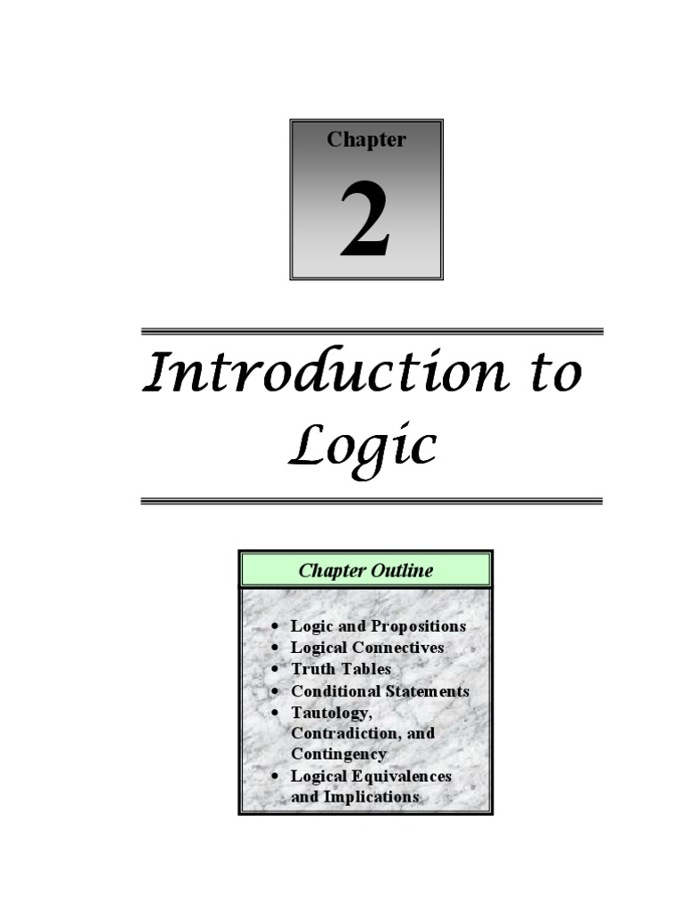 Chapter2 Logic | PDF | Logic | Contradiction