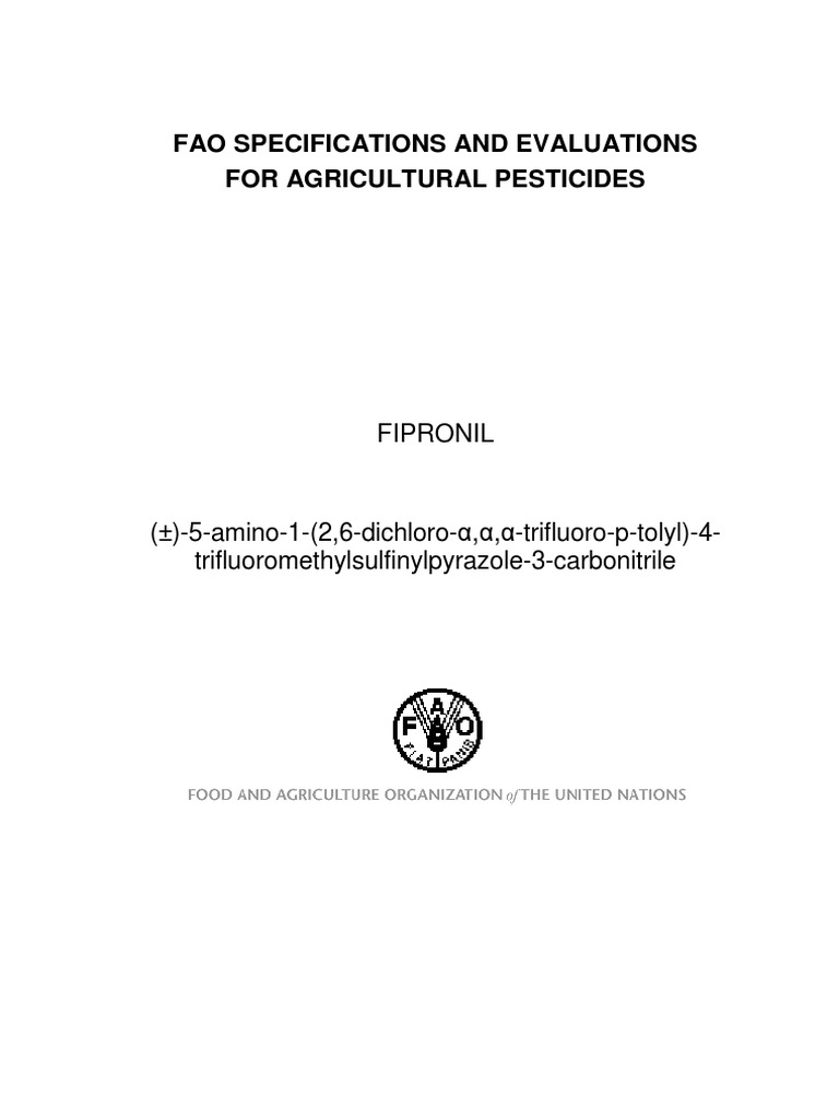 Fipronil09 FAO PDF | PDF | Specification (Technical Standard) | Emulsion