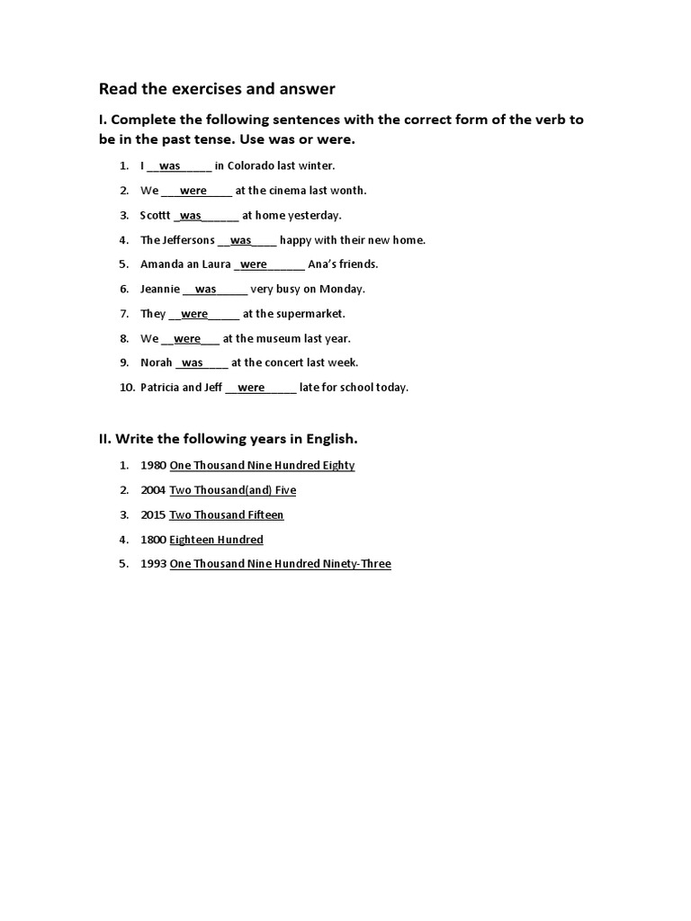 Read The Exercises and Answer | PDF