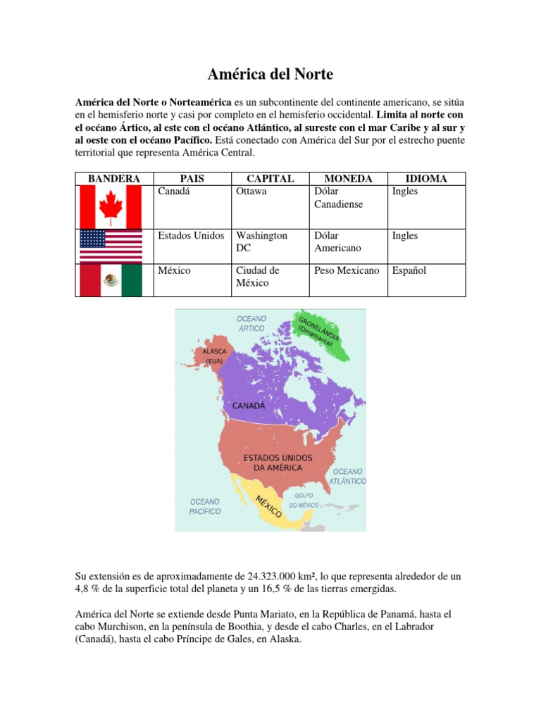 Características de América del Norte | PDF | América del Norte | Américas