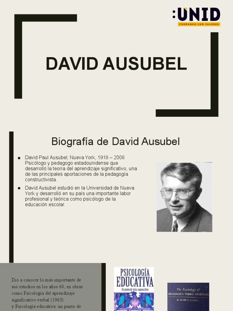 David Ausubel | PDF | Constructivismo (filosofía de la educación) | Neuropsicología