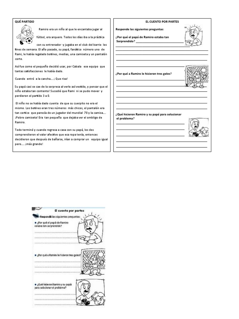 Cuento de fútbol: Ramiro y su partido | PDF
