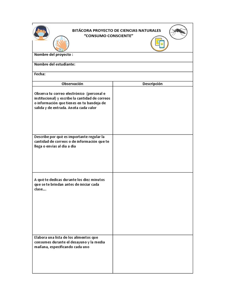 Bitácora Proyecto de Ciencias Naturales - P2.1 | PDF
