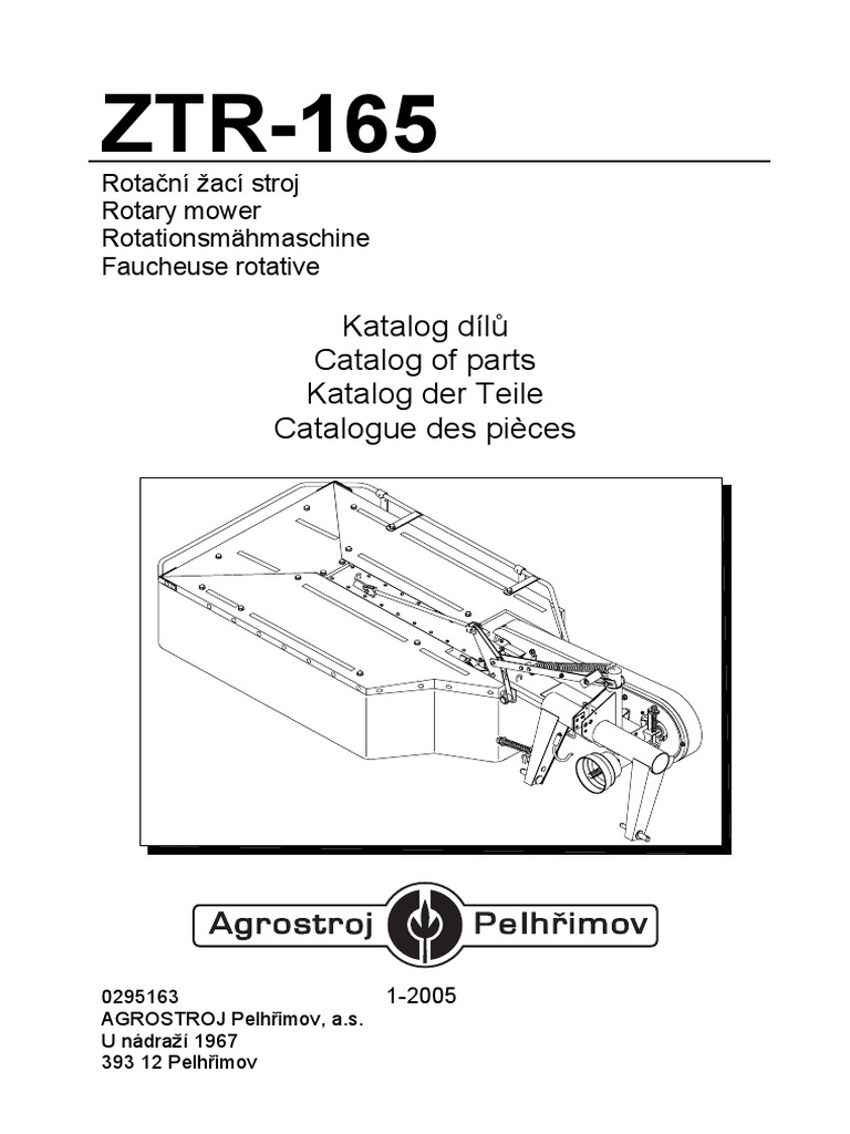 Katalog Części Kosiarka Czeska ZTR-165w PDF | PDF