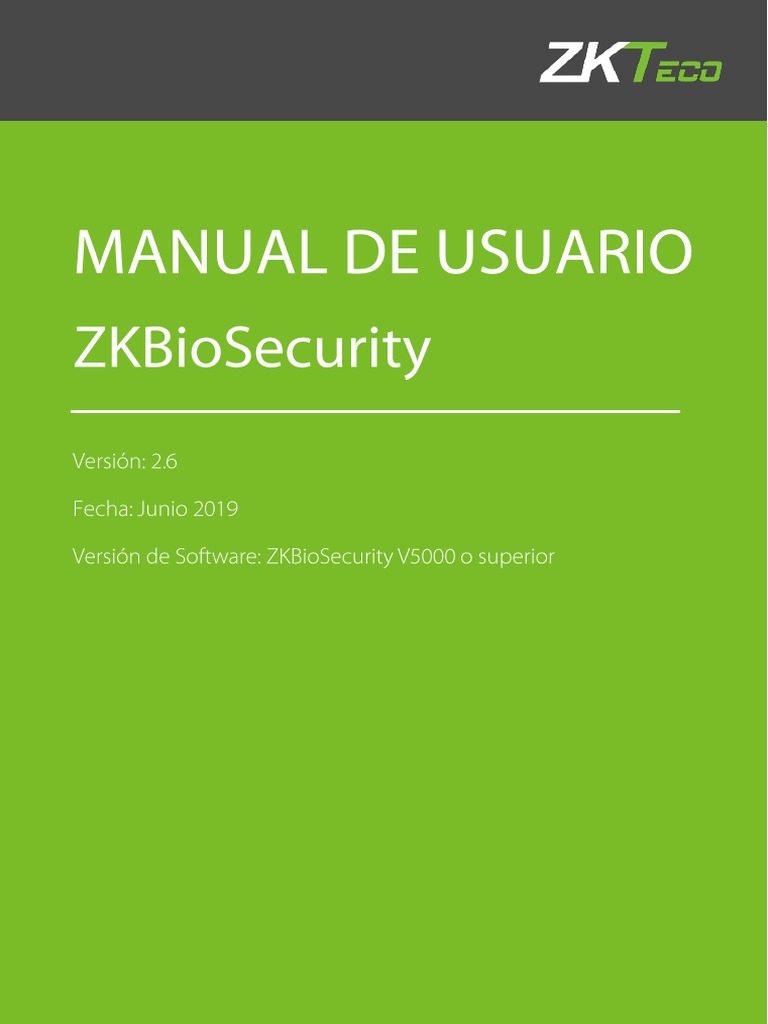ZKBioSecurity Manual de Usuario PDF | PDF | Informática | ciberespacio