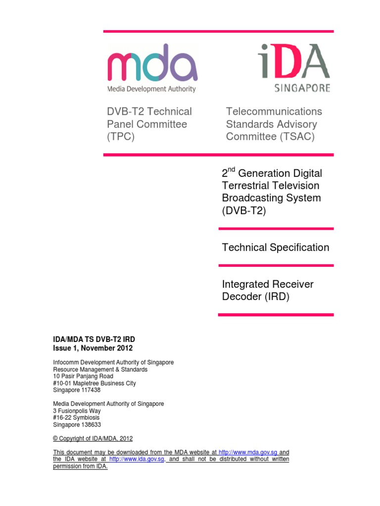 Technical Specification | PDF | Broadcasting | Television Technology