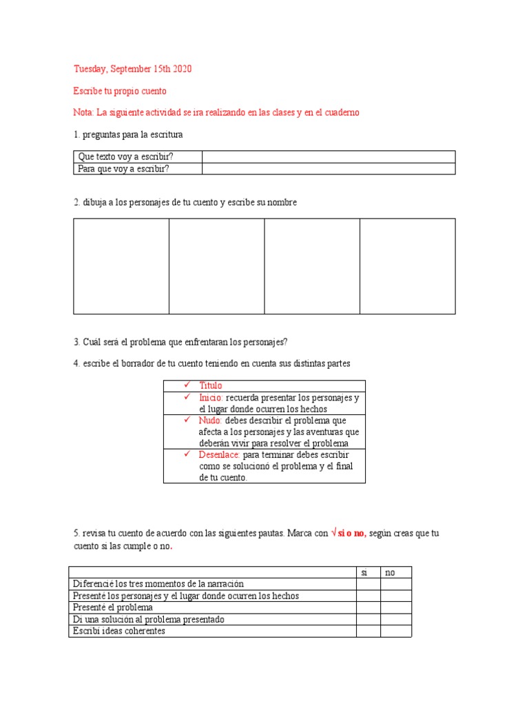 Escribe Tu Propio Cuento | PDF