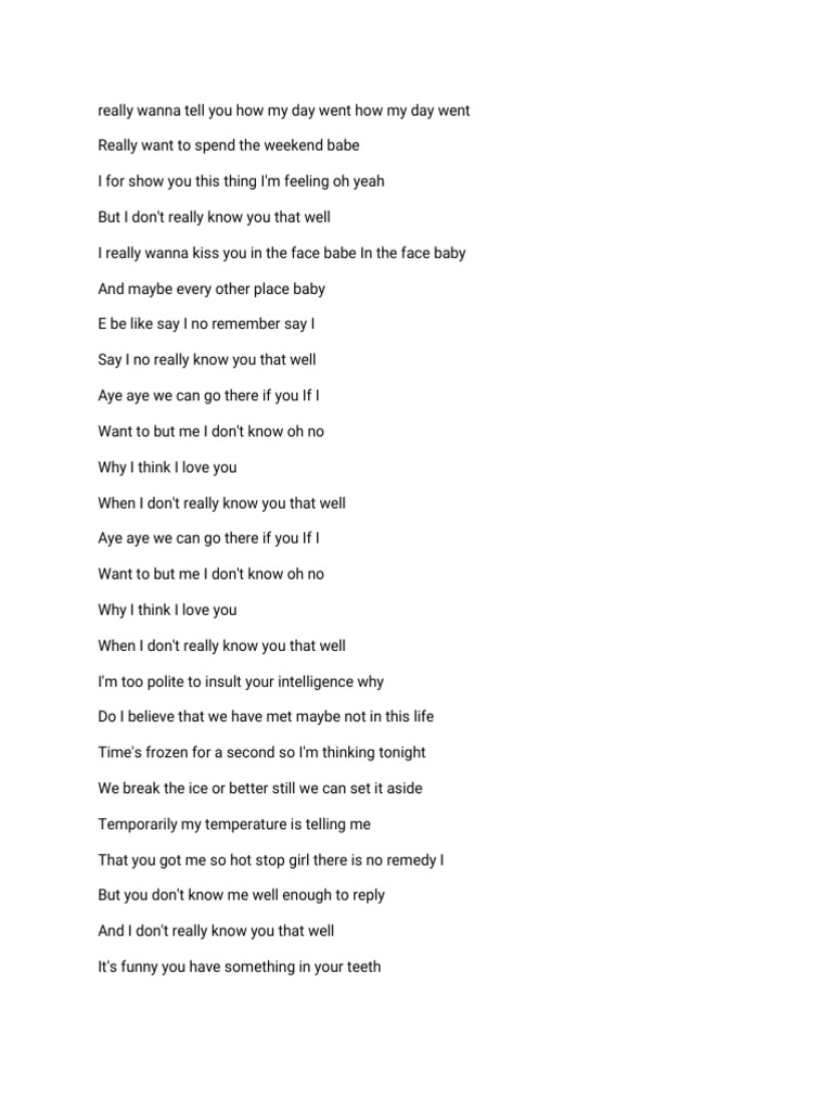 Ladipoe FT Simi - Know You Lyrics | PDF