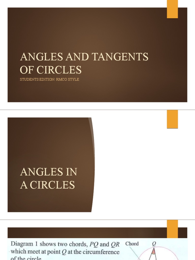 Angles and Tangents of Circles: Students Edition: Rmco Style | Download ...