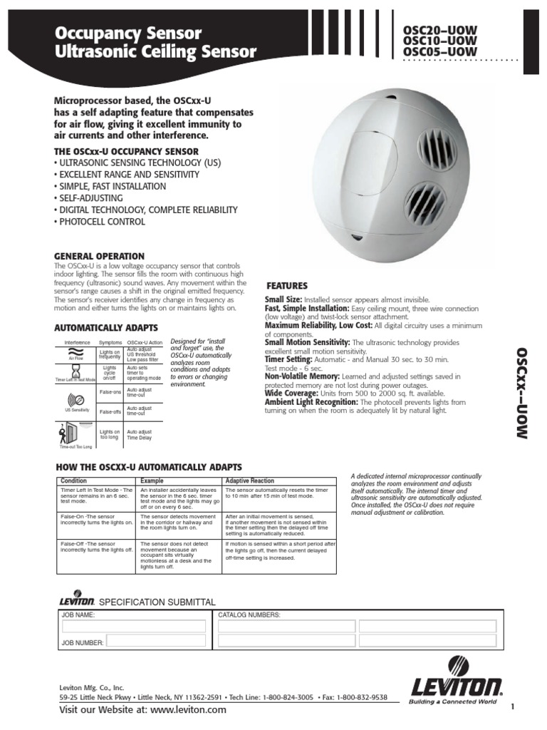 Occupancy Sensor Ultrasonic Ceiling Sensor | PDF | Ultrasound | Digital ...