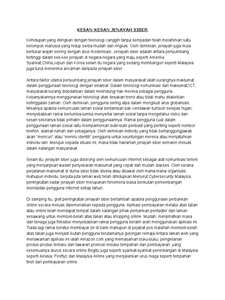 Folio Karangan BM - Jenayah | PDF