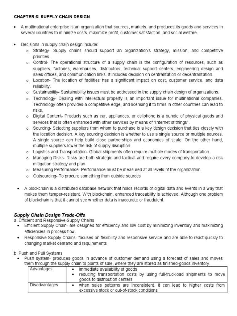 Supply Chain Design Strategies Explained | PDF | Supply Chain | Outsourcing