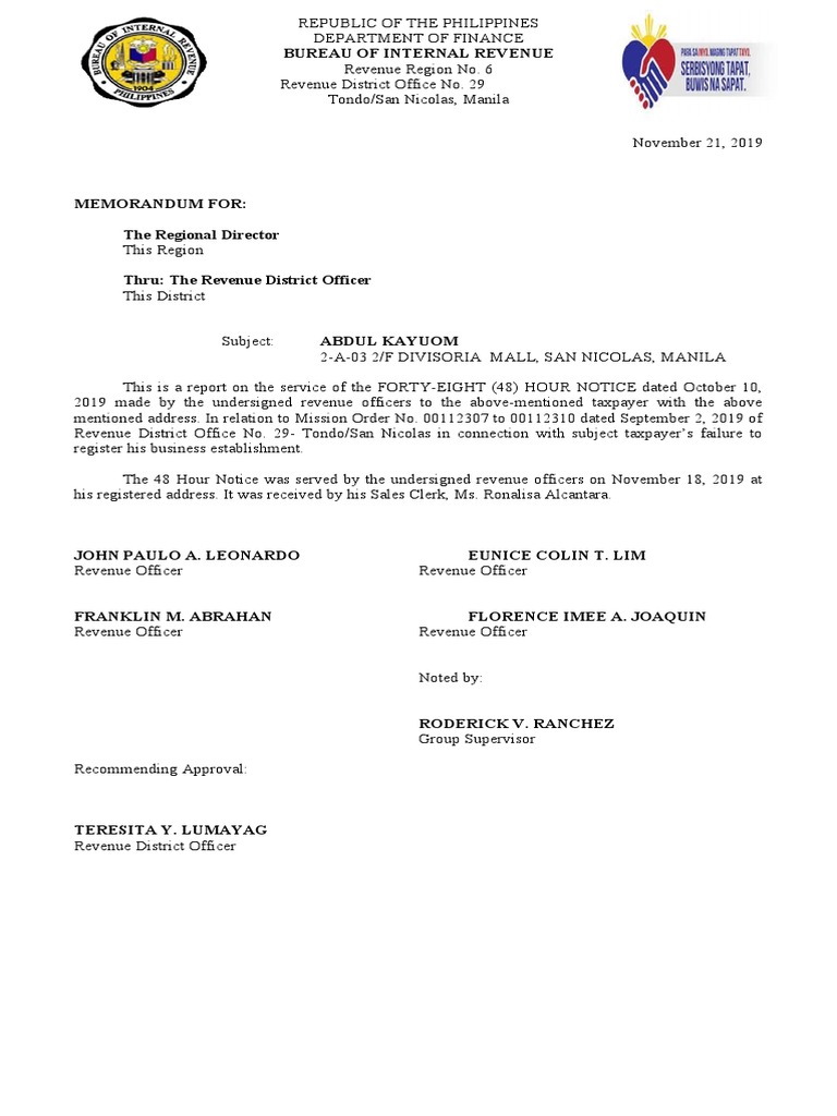 Service of 48 Hour Notice | PDF