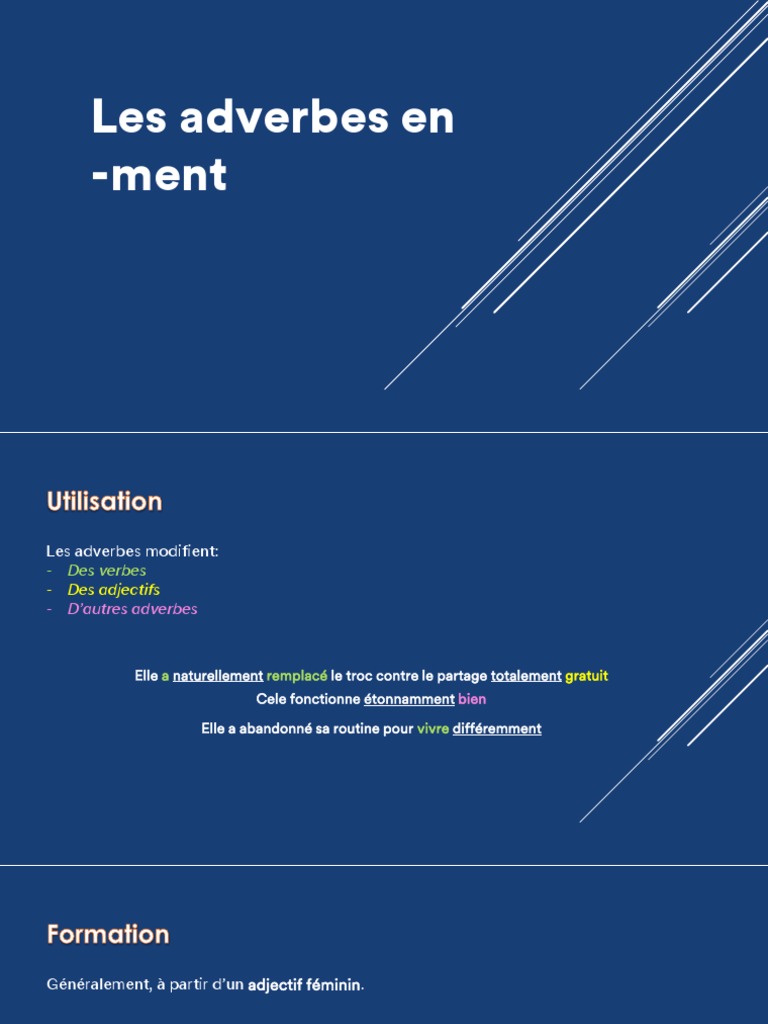 Les Adverbes en - Ment PDF | PDF