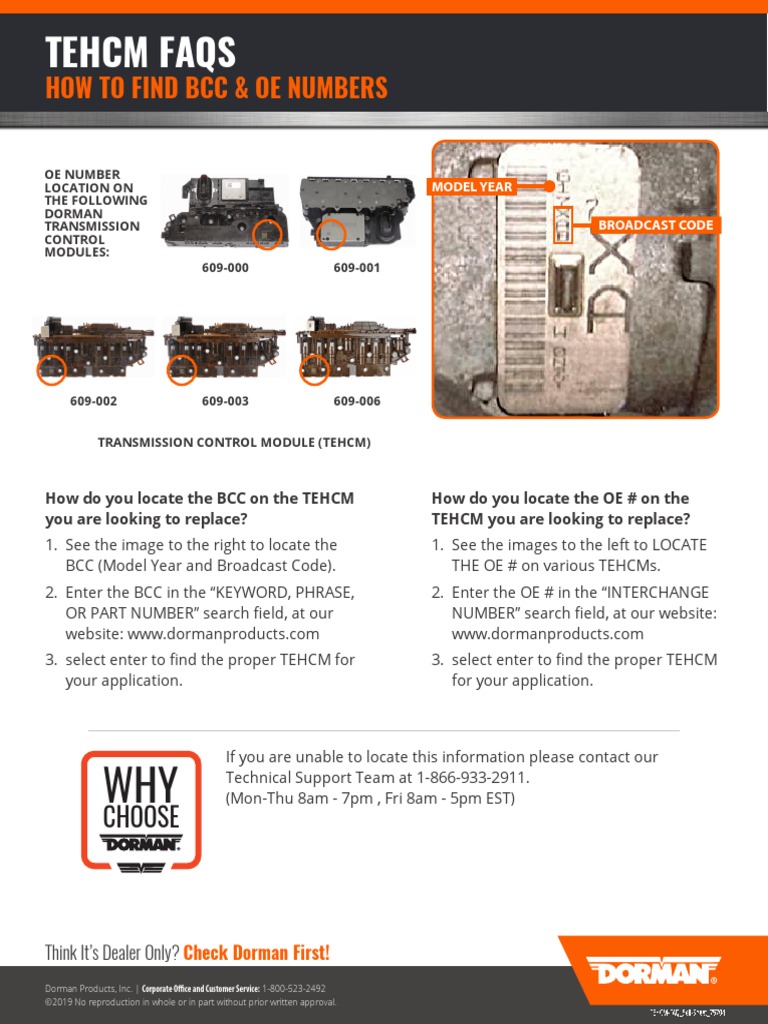 Tehcm Faqs: How To Find BCC & Oe Numbers | PDF