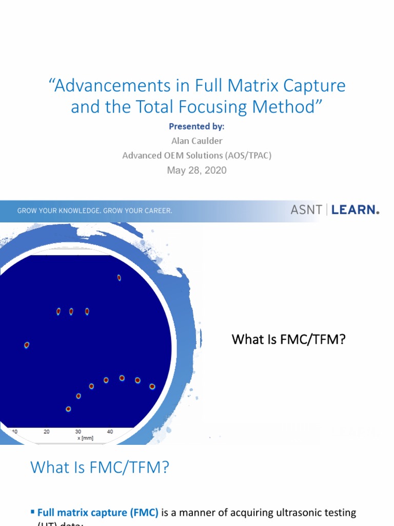 Overview of FMC and TFM | PDF | Image Resolution | Pixel