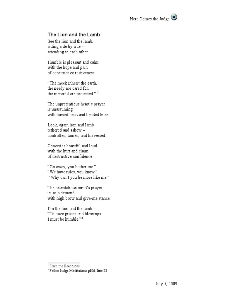 The Lion and The Lamb | PDF