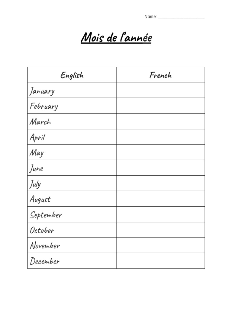 Mois de Lannee | PDF