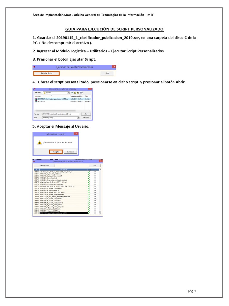 Guia Ejecutar Script Personalizado. | PDF