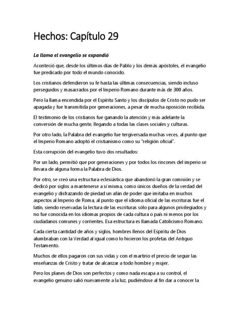Hechos Capítulo 29 Manuel Mardones | PDF | Misionero | Cristo (título)
