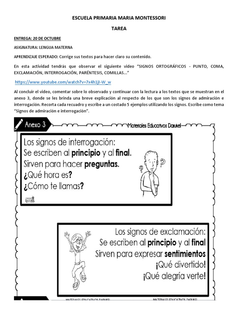 Signos de Interrogación y Admiración | PDF | Artes del Lenguaje y ...