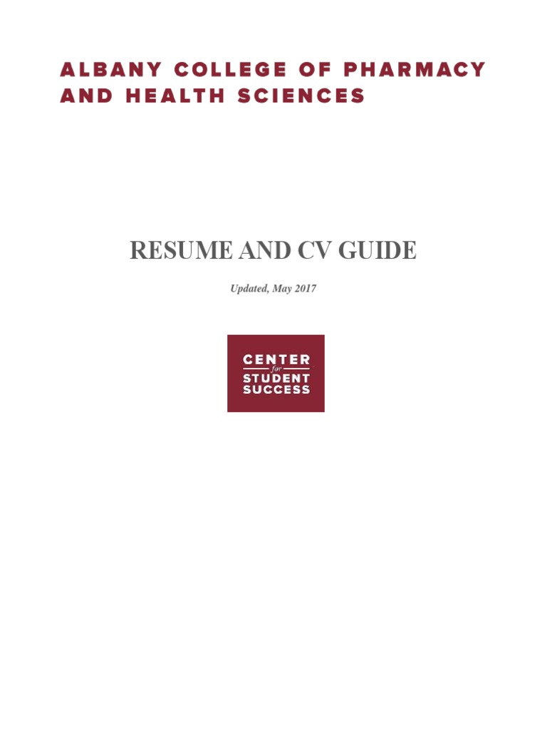 ACPHS Resume and CV Guide (May 2017) | PDF | Résumé | Pharmacy