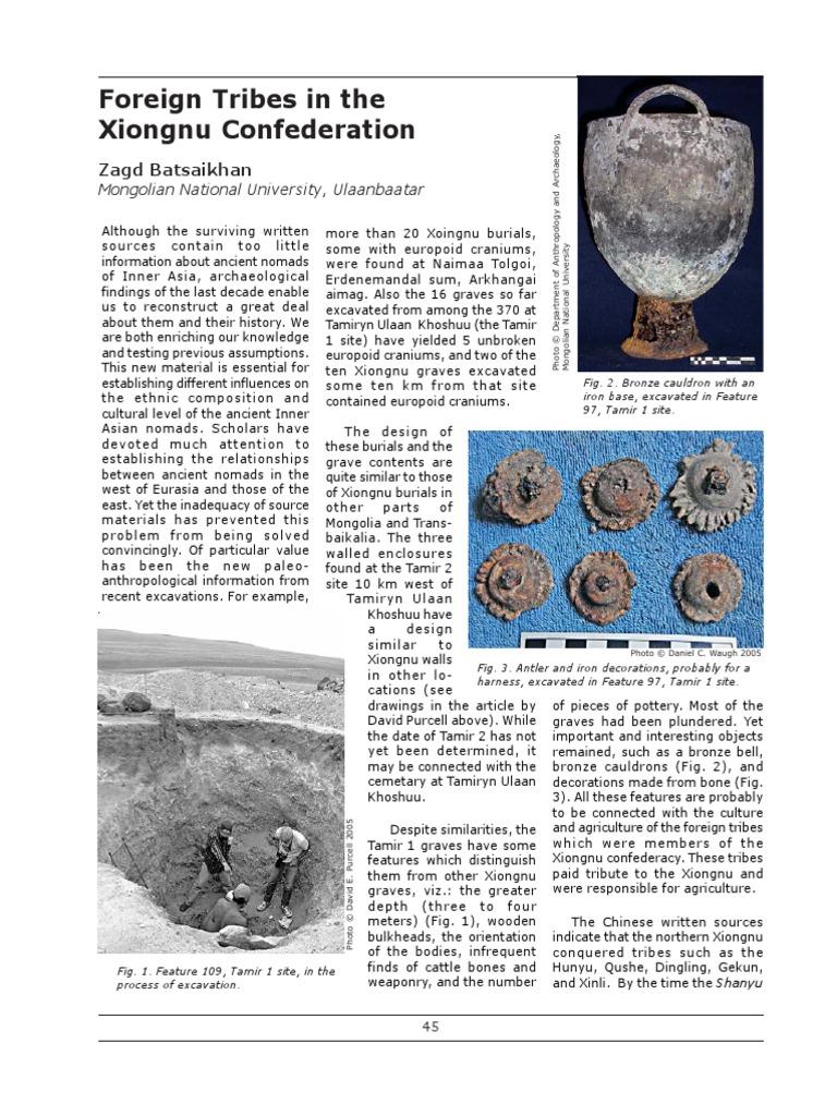 Foreign Tribes in The Xiongnu Confederation: Zagd Batsaikhan | PDF ...