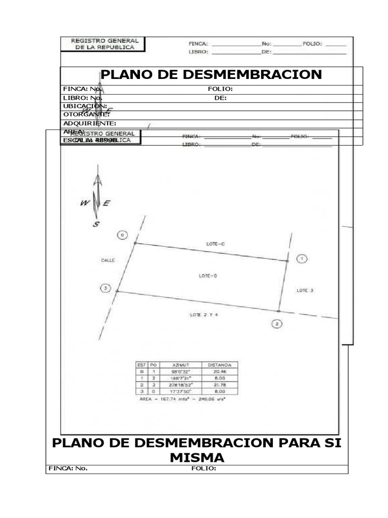 Plano de Desmembracion | PDF