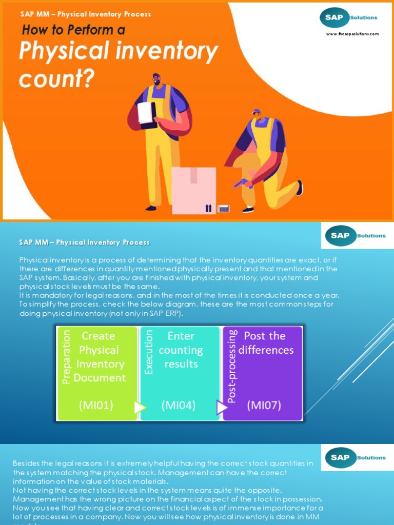 SAP MM - Physical Inventory Process | PDF | Business | Computing