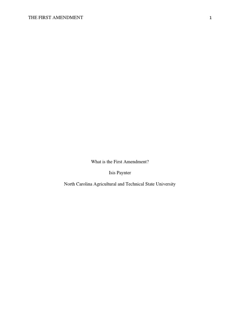 The First Amendment | PDF | First Amendment To The United States ...