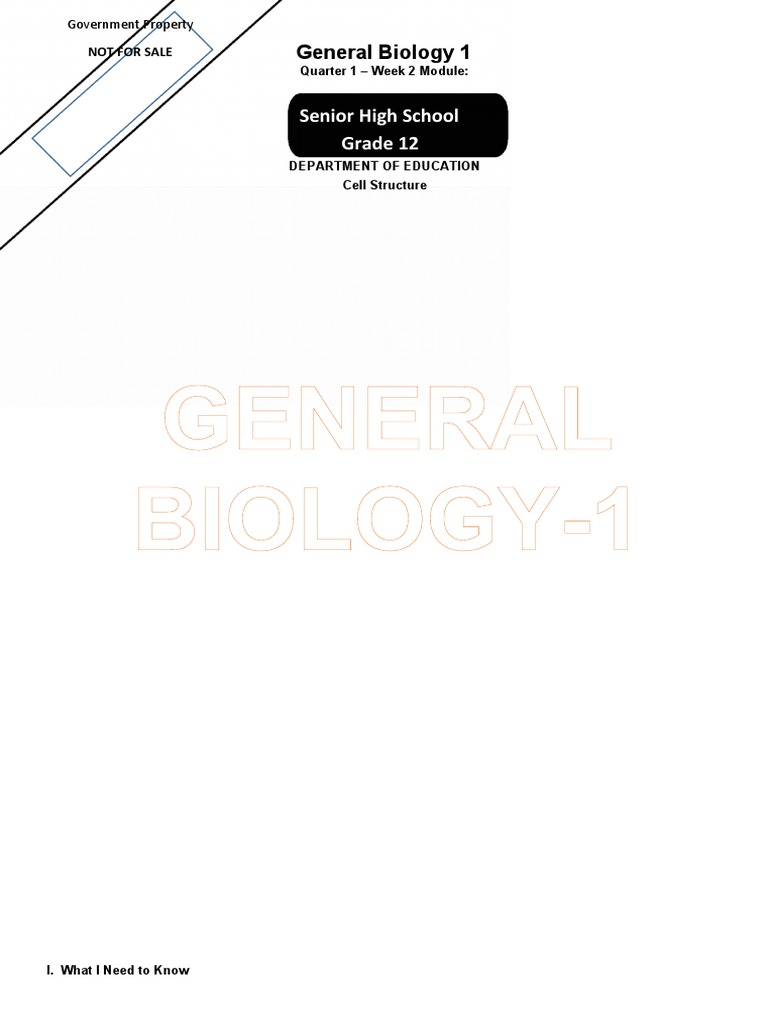 General Biology 1 Week 2 Module | PDF | Cell (Biology) | Organelle