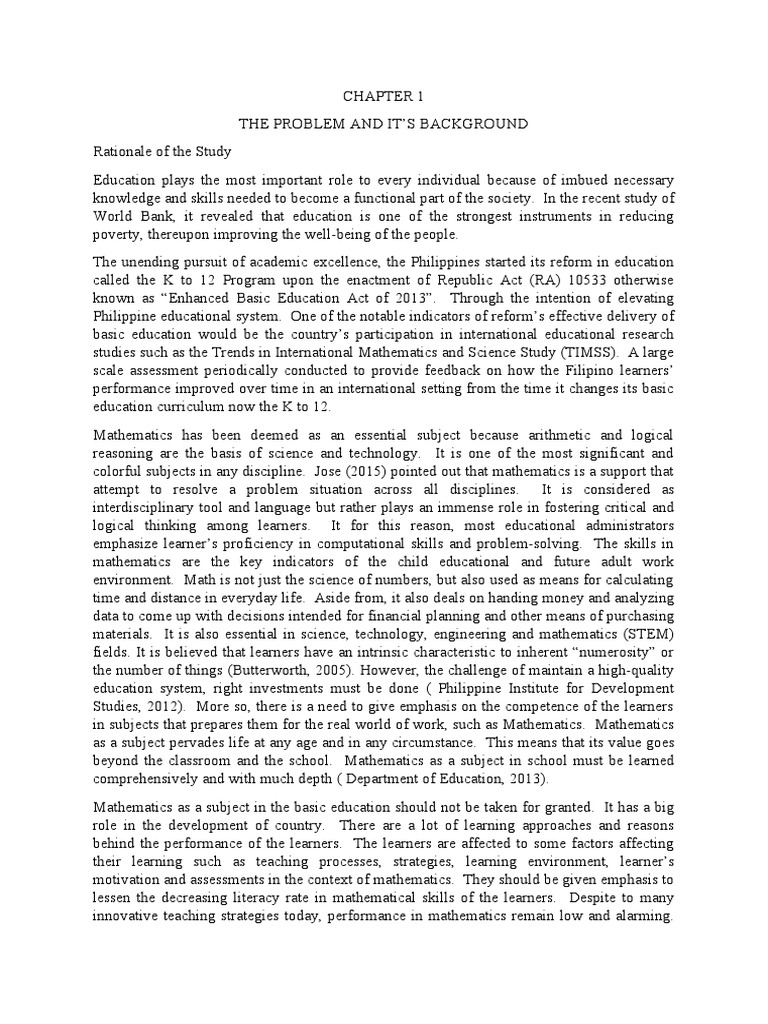 Chapter 1 | PDF | Learning Disability | Self Concept