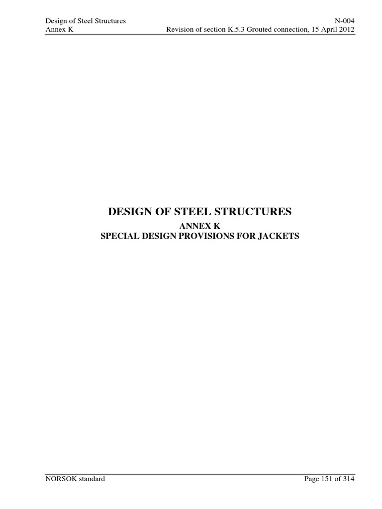Design For Steel Structures (Jackets) | PDF | Bending | Stress (Mechanics)