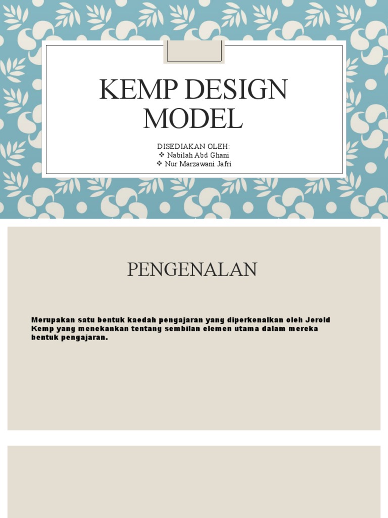 Model Pengajaran Kemp: 9 Elemen Utama | PDF