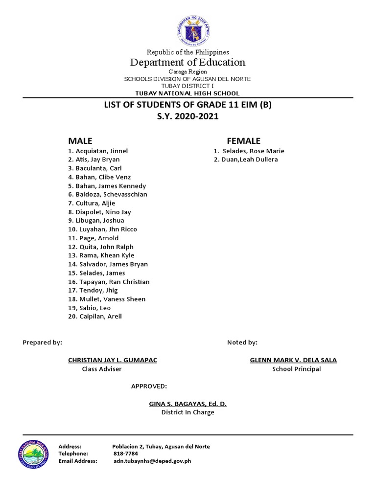 Grade 11 Eim - Students | PDF