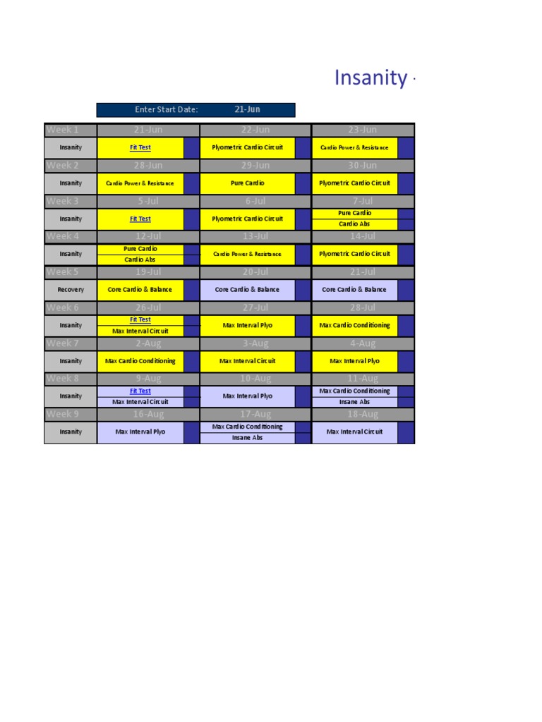 Insanity - Dig Deeper!: Week 1 21-Jun 22-Jun 23-Jun | PDF | Human ...