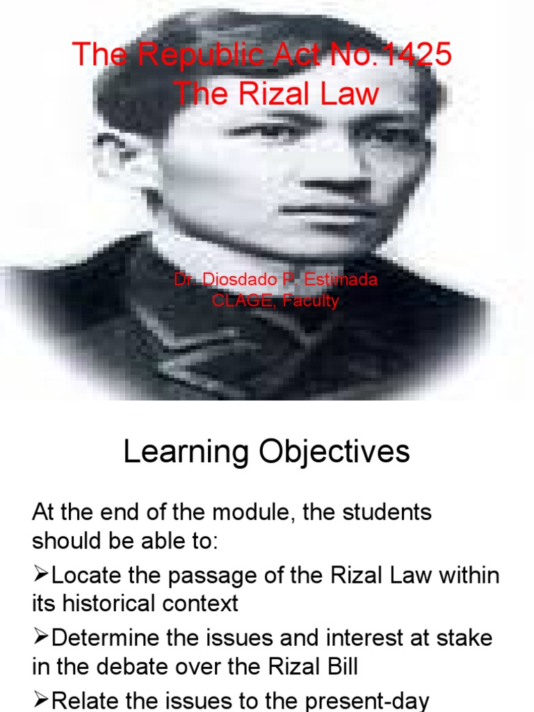 Mandating Patriotism: An Analysis of Republic Act 1425, the Rizal Law ...