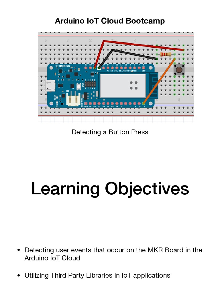 Arduino Iot Cloud Bootcamp: Detecting A Button Press | PDF