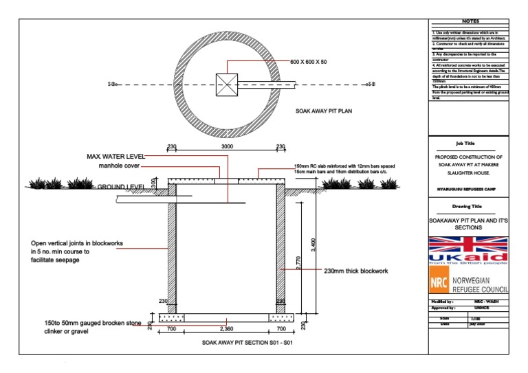 Plan & Section - Soak Away Pit Makere | PDF | Building Engineering ...