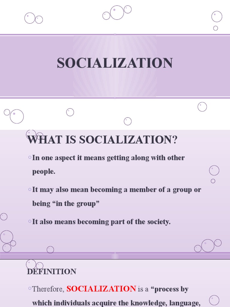 SOCIALIZATION | PDF | Socialization | Mass Media