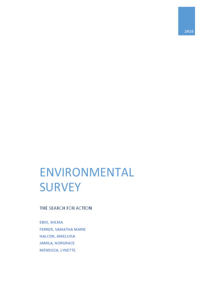 Environmental Survey: The Search For Action | PDF | Waste Management ...