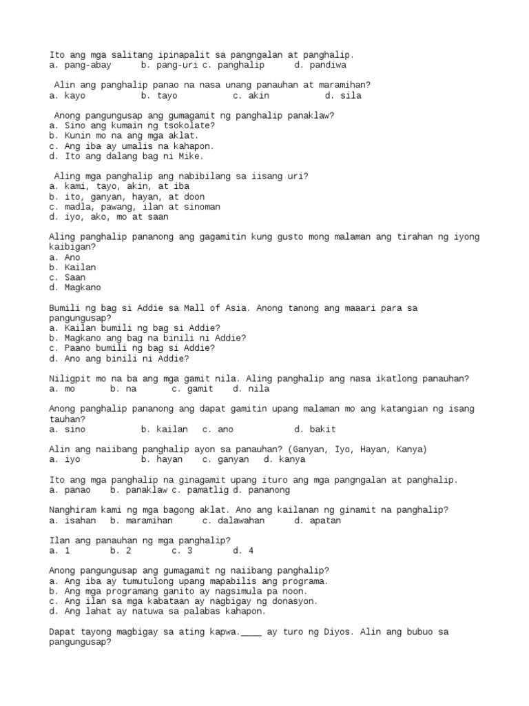 Filipino Worksheets | PDF