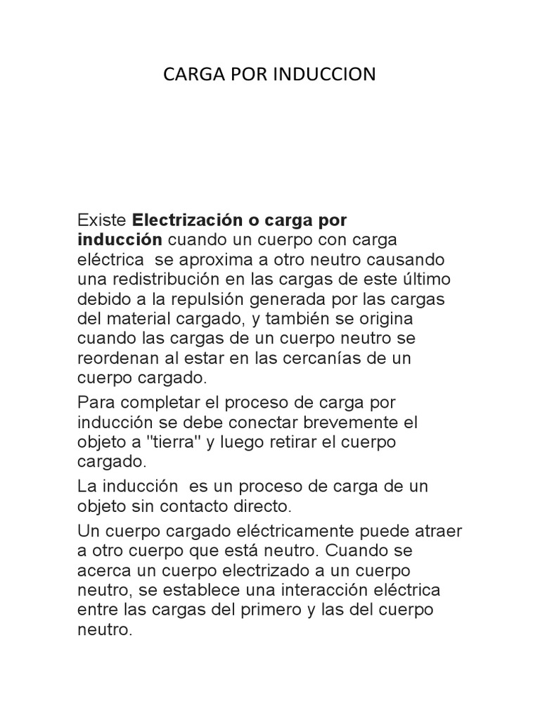 Carga Por Induccion | PDF