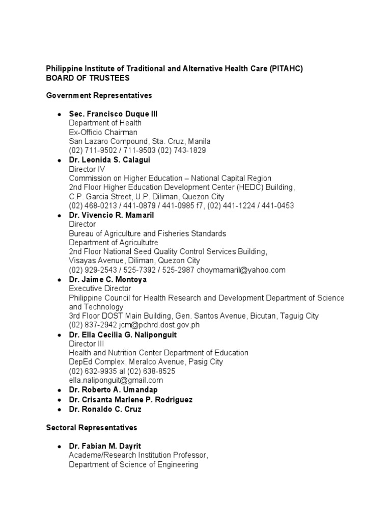 Philippine Institute of Traditional and Alternative Health Care (PITAHC ...