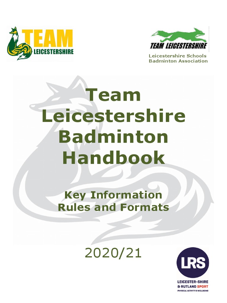 Team Leicestershire Badminton Handbook: Rules, Formats and Key Dates ...