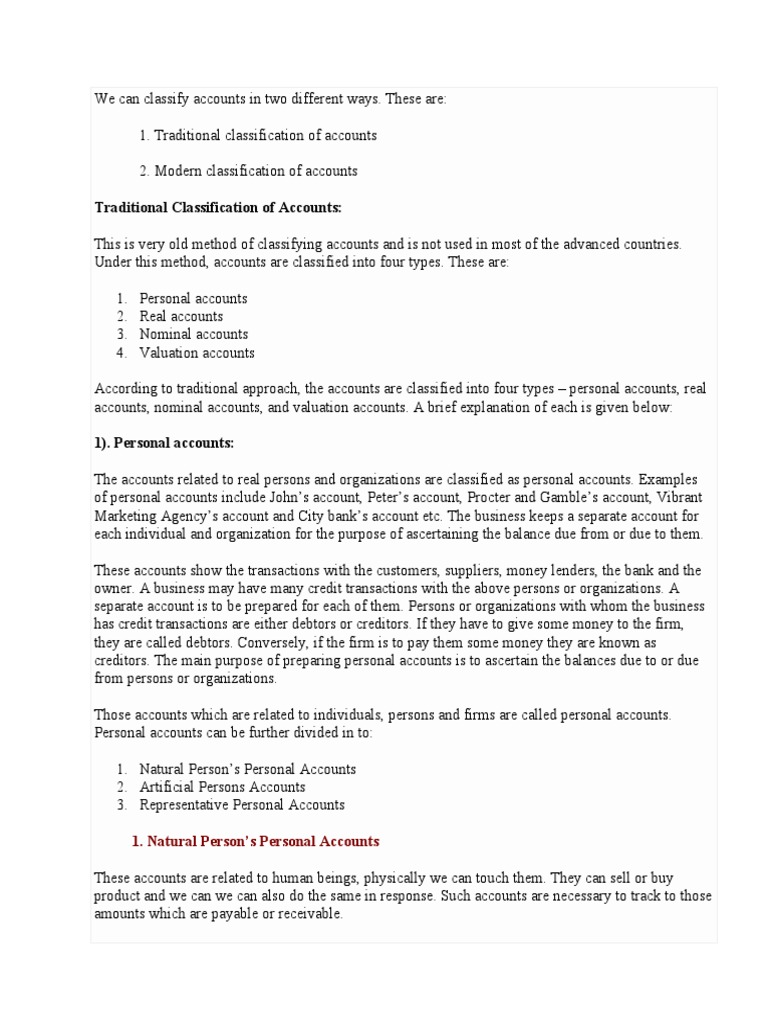 Classification of Accounts | PDF | Debits And Credits | Balance Sheet
