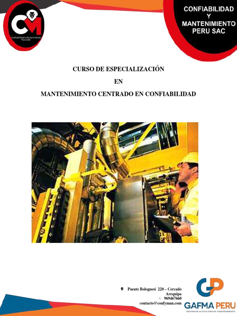 Brochure Mantenimiento Centrado en La Confiabilidad RCM - v1 | PDF | Ingeniería de confiabilidad ...