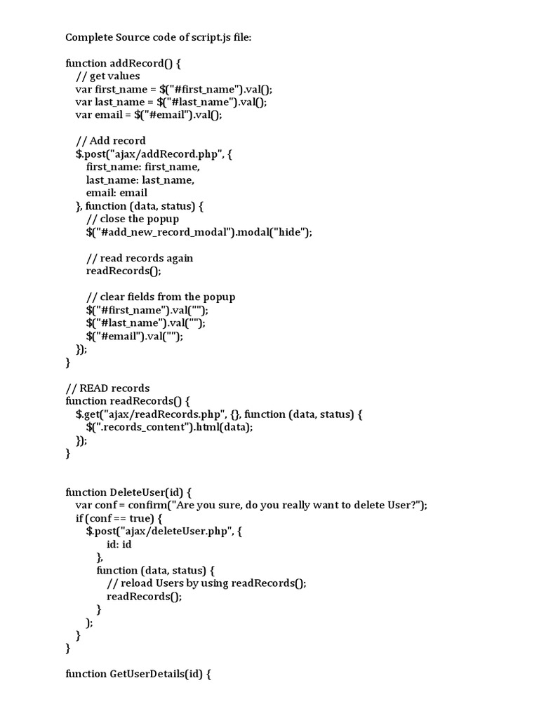 CRUD With PHP | PDF | Php | Databases