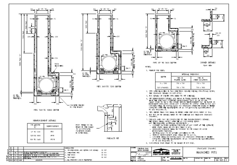 Standard Drawing 1021 Haunched Pits PDF | PDF
