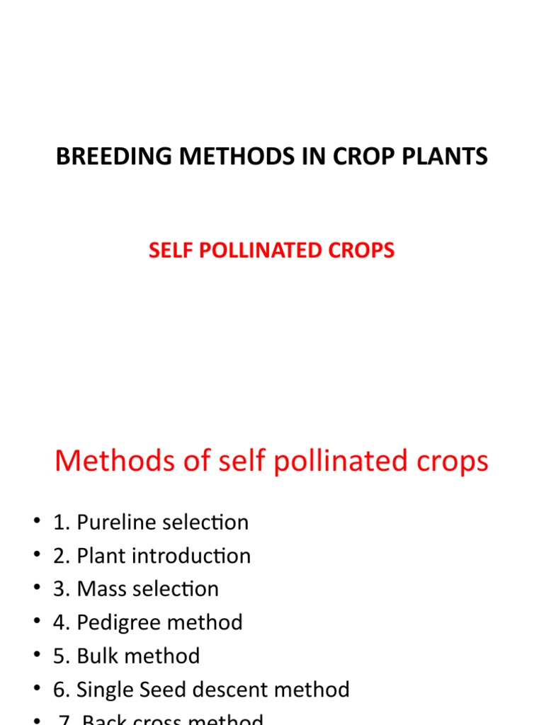Breeding Methods in Crop Plants | PDF | Plant Breeding | Natural Selection
